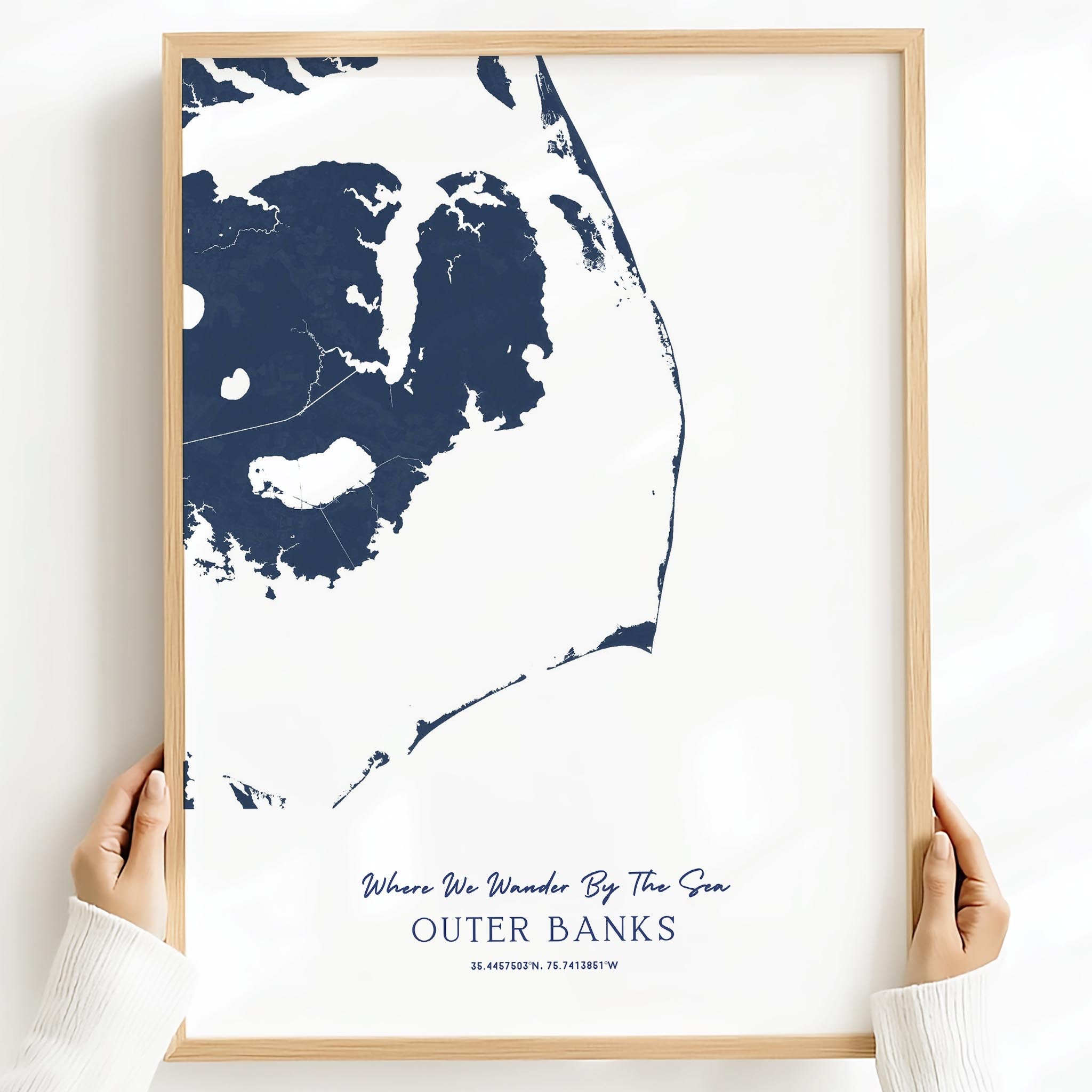 Custom Beach Map Art | Personalized Coastal Canvas Prints – Inscripted