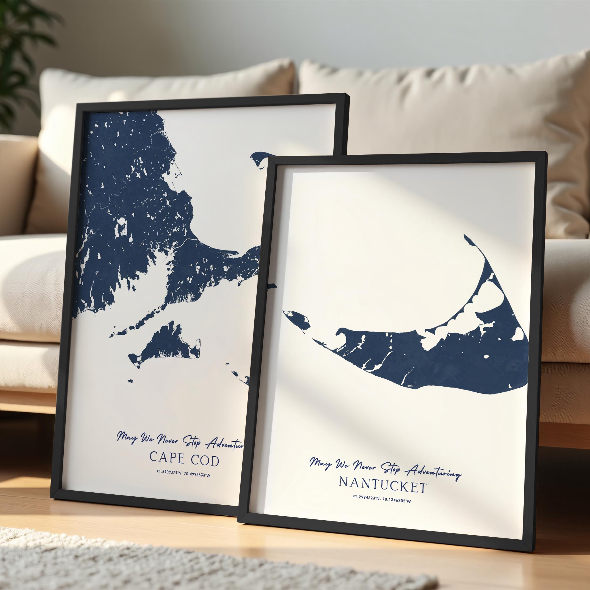 Custom Beach Map Art | Personalized Coastal Canvas Prints – Inscripted