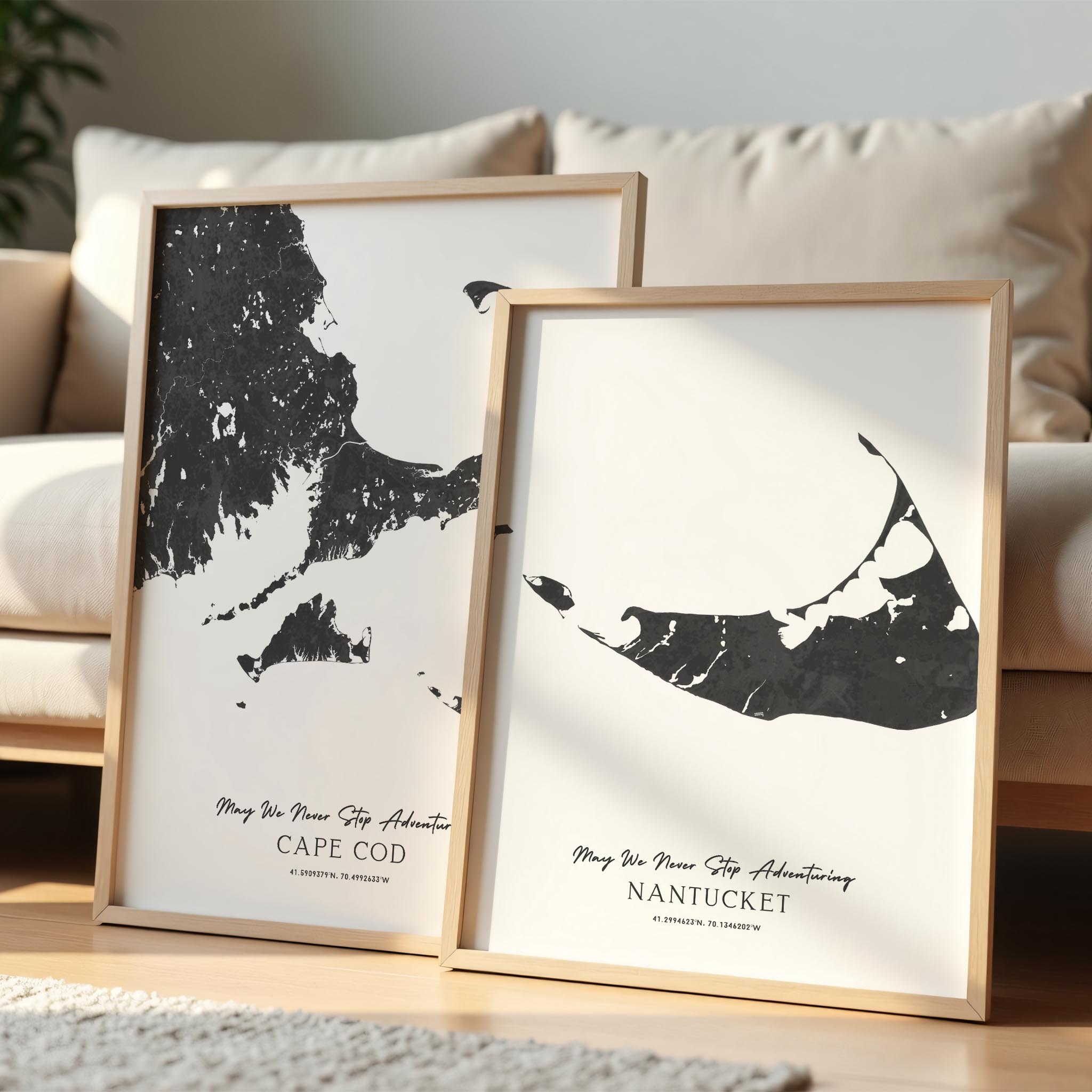 Custom Beach Map Art | Personalized Coastal Canvas Prints – Inscripted